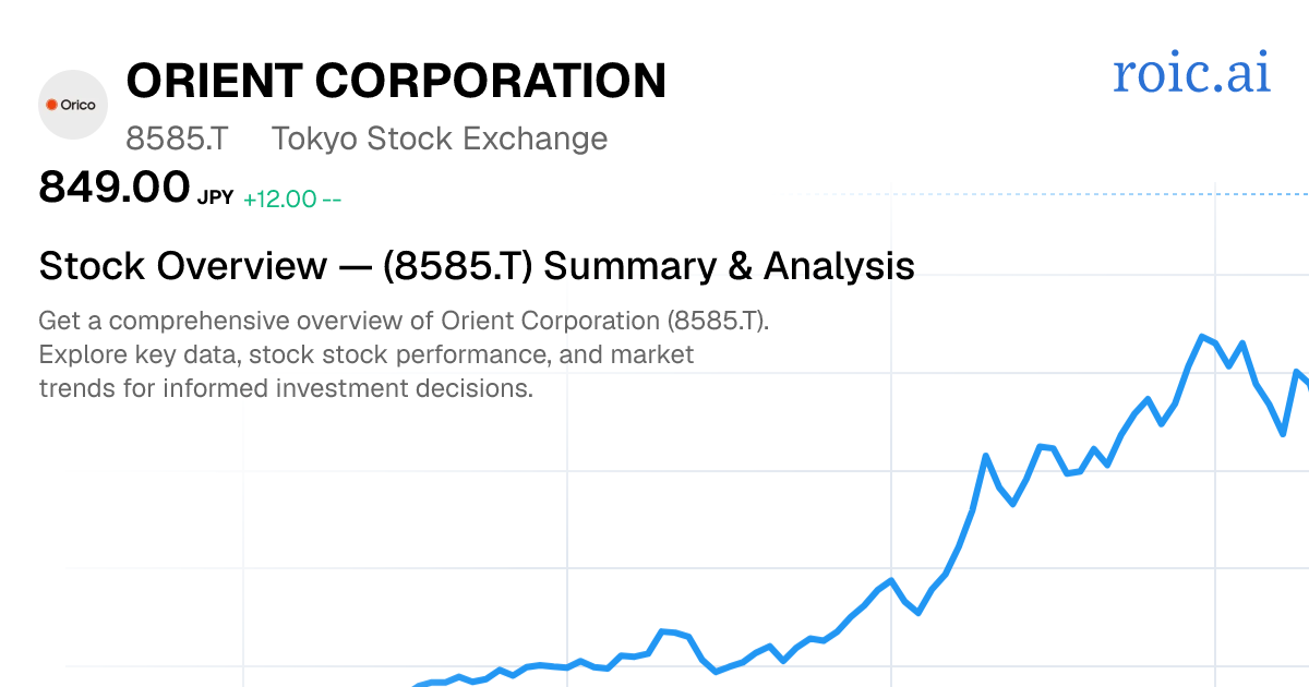 Orient Corporation Stock — 8585.T Overview — Roic AI