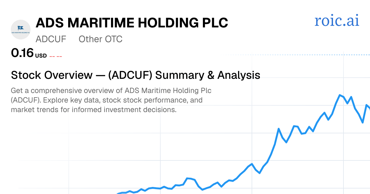 ADS Maritime Holding Plc Stock — ADCUF Overview — Roic AI