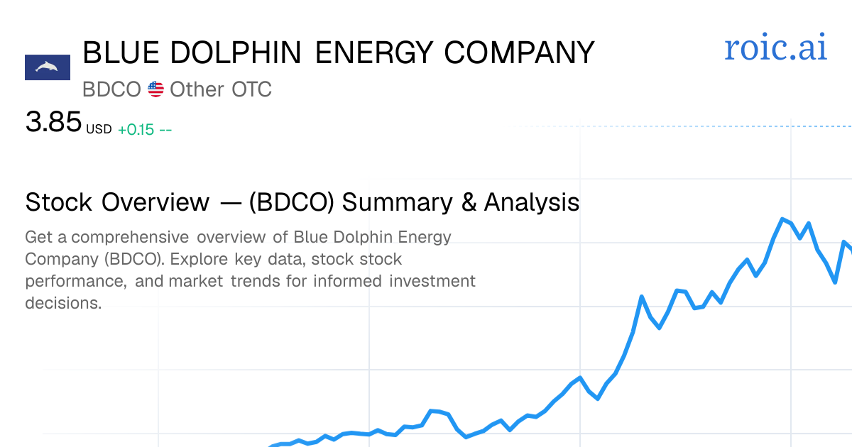 Blue Dolphin Energy Company Stock — BDCO Overview — Roic AI