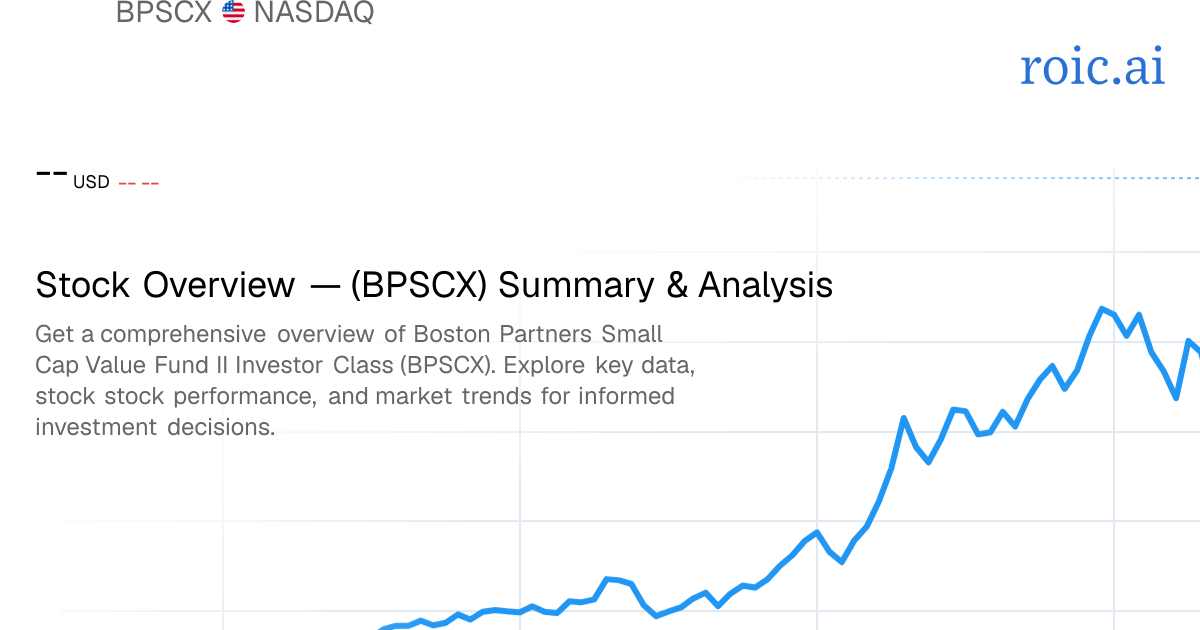 Boston Partners Small Cap Value Fund II Investor Class Stock — BPSCX ...