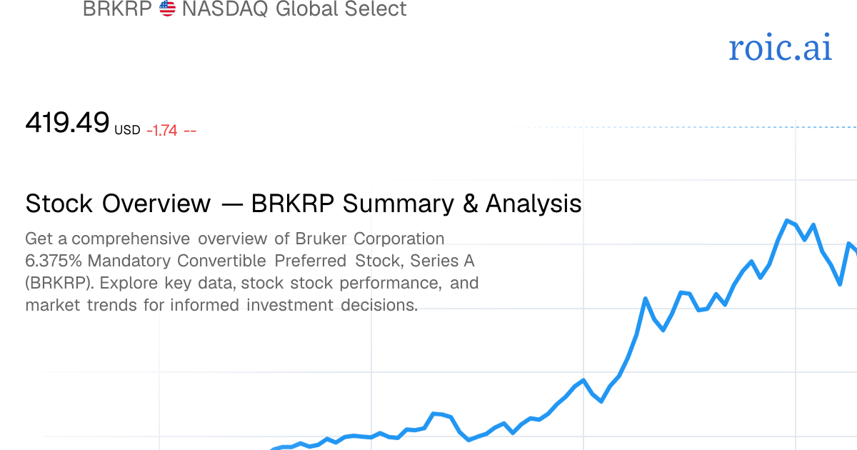 Bruker Corporation 6.375% Mandatory Convertible Preferred Stock, Series ...