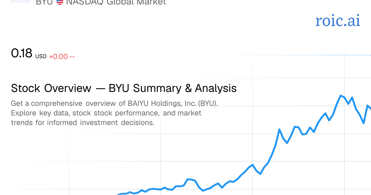 BAIYU Holdings, Inc. Stock Report — BYU Analysis — Roic AI