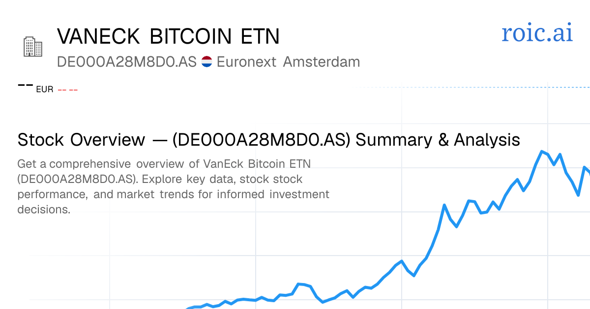 VanEck Bitcoin ETN Stock — DE000A28M8D0.AS Overview | Roic AI