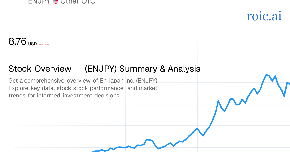 En-japan Inc. Stock Overview — ENJPY Summary & Analysis — Roic AI