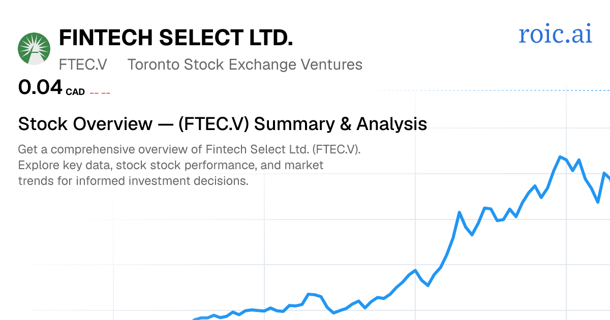 Fintech Select Ltd. Stock — FTEC.V Overview — Roic AI