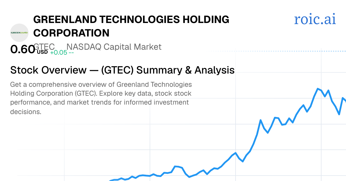Greenland Technologies Holding Corporation Stock — GTEC Overview | Roic AI