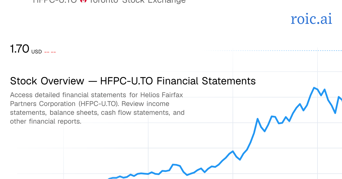 Helios Fairfax Partners Corporation Financial Statements — HFPC-U.TO ...