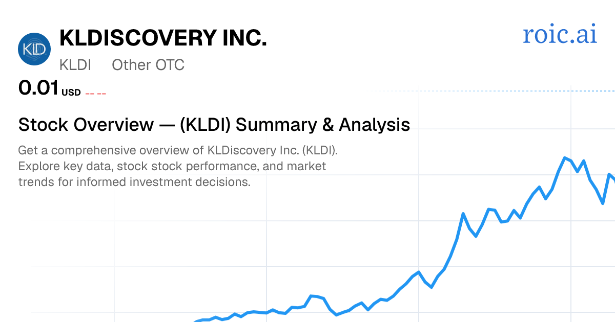 KLDiscovery Inc. Stock Overview — KLDI Summary & Analysis — Roic AI