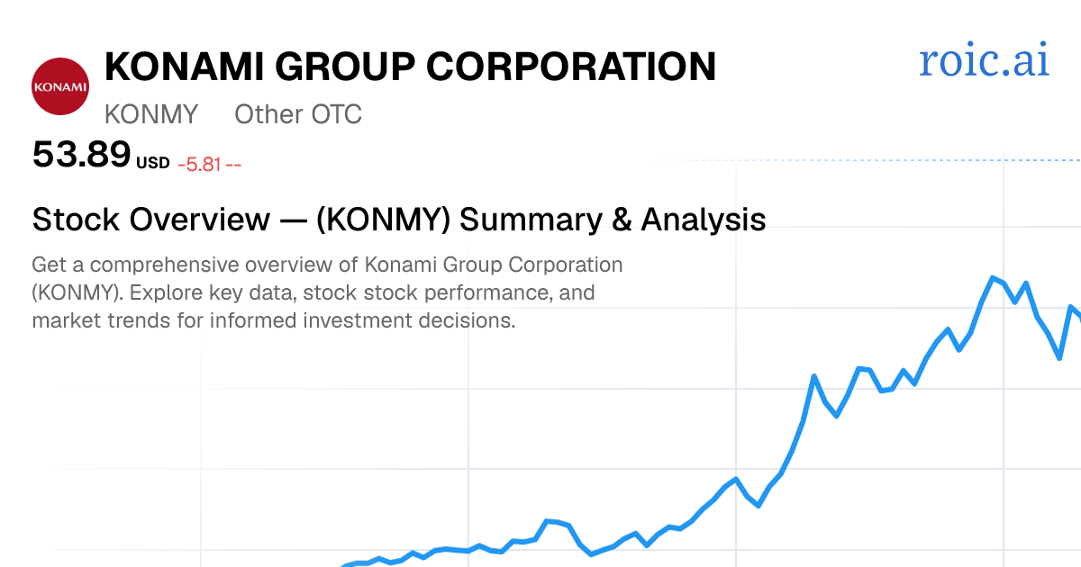 Konami Group Corporation Stock — KONMY Overview — Roic AI