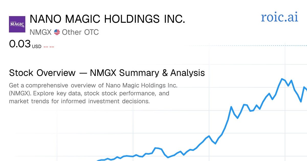 Nano Magic Holdings Inc. Stock Report — NMGX Analysis — Roic AI