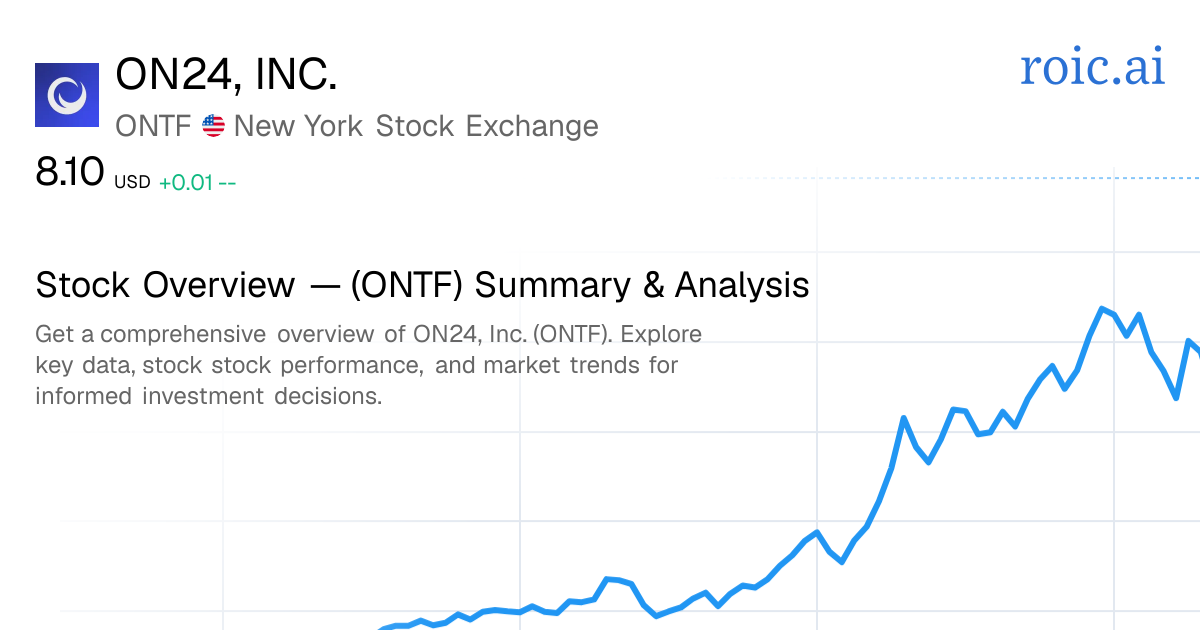 ON24, Inc. Stock Overview — ONTF Summary & Analysis — Roic AI