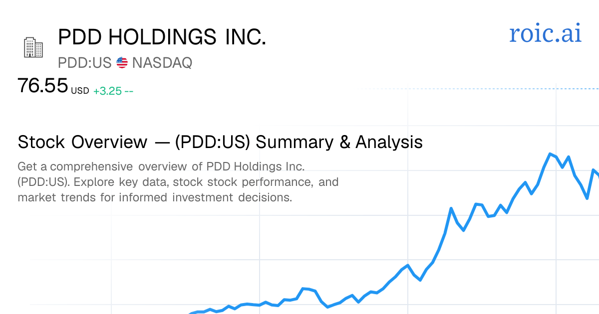 PDD Holdings Inc. Stock Overview — PDD US Summary & Analysis | Roic AI