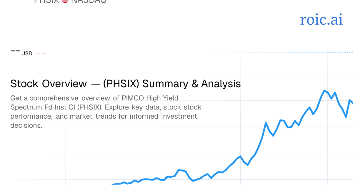 PIMCO High Yield Spectrum Fd Inst Cl Stock — PHSIX Overview — Roic AI