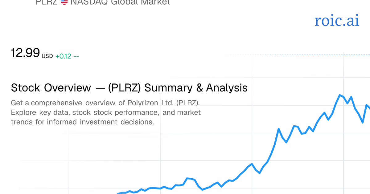 Polyrizon Ltd. Stock Overview — PLRZ Summary & Analysis — Roic AI