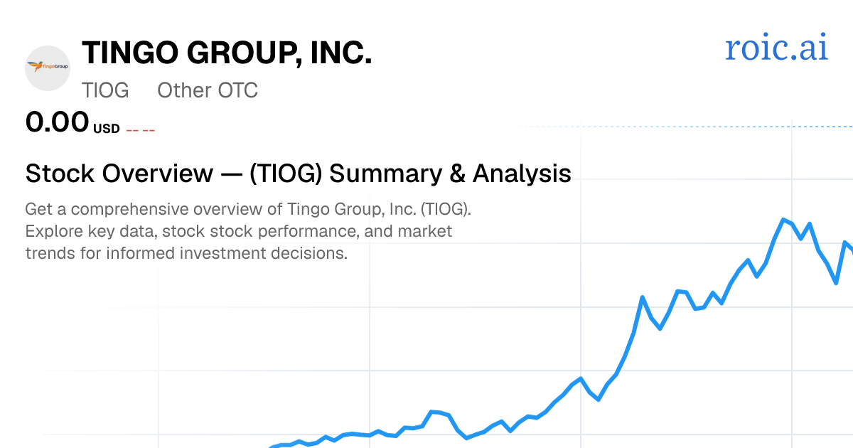 Tingo Group, Inc. Stock Overview — TIOG Summary & Analysis — Roic AI