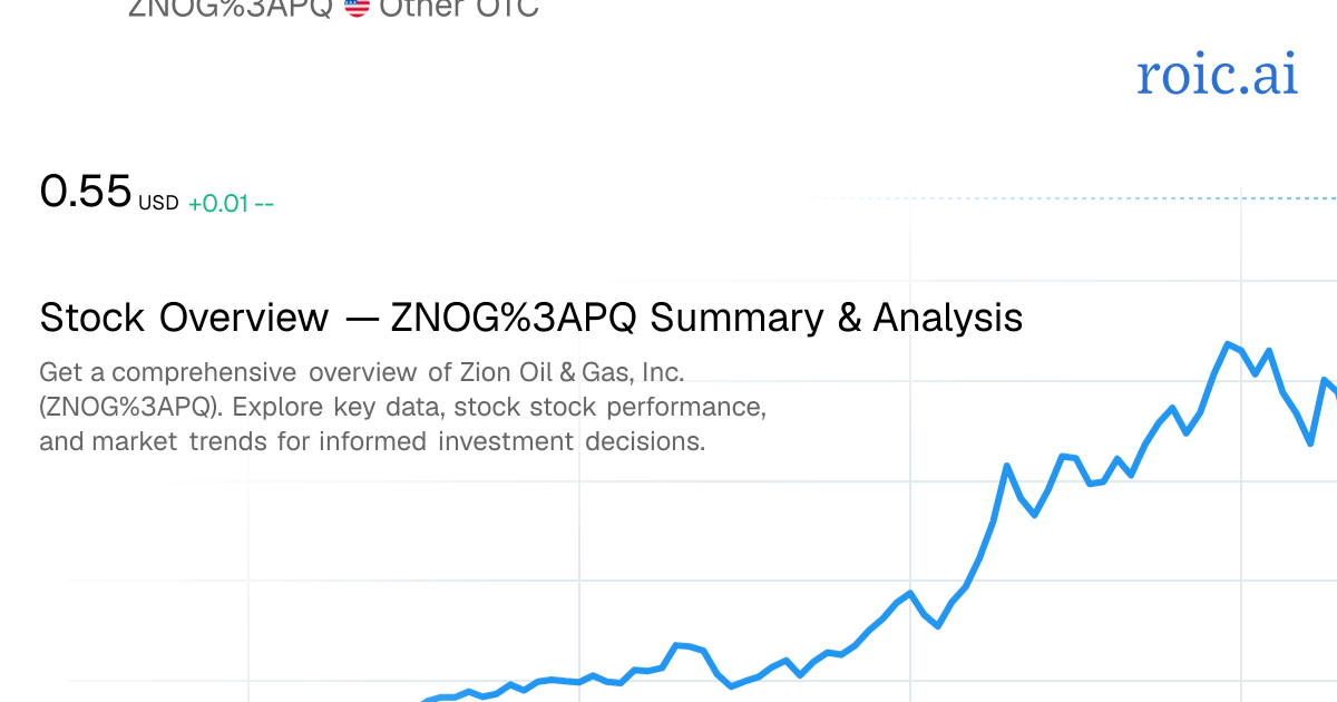 Zion Oil & Gas, Inc. Stock Report — ZNOG PQ Analysis — Roic AI